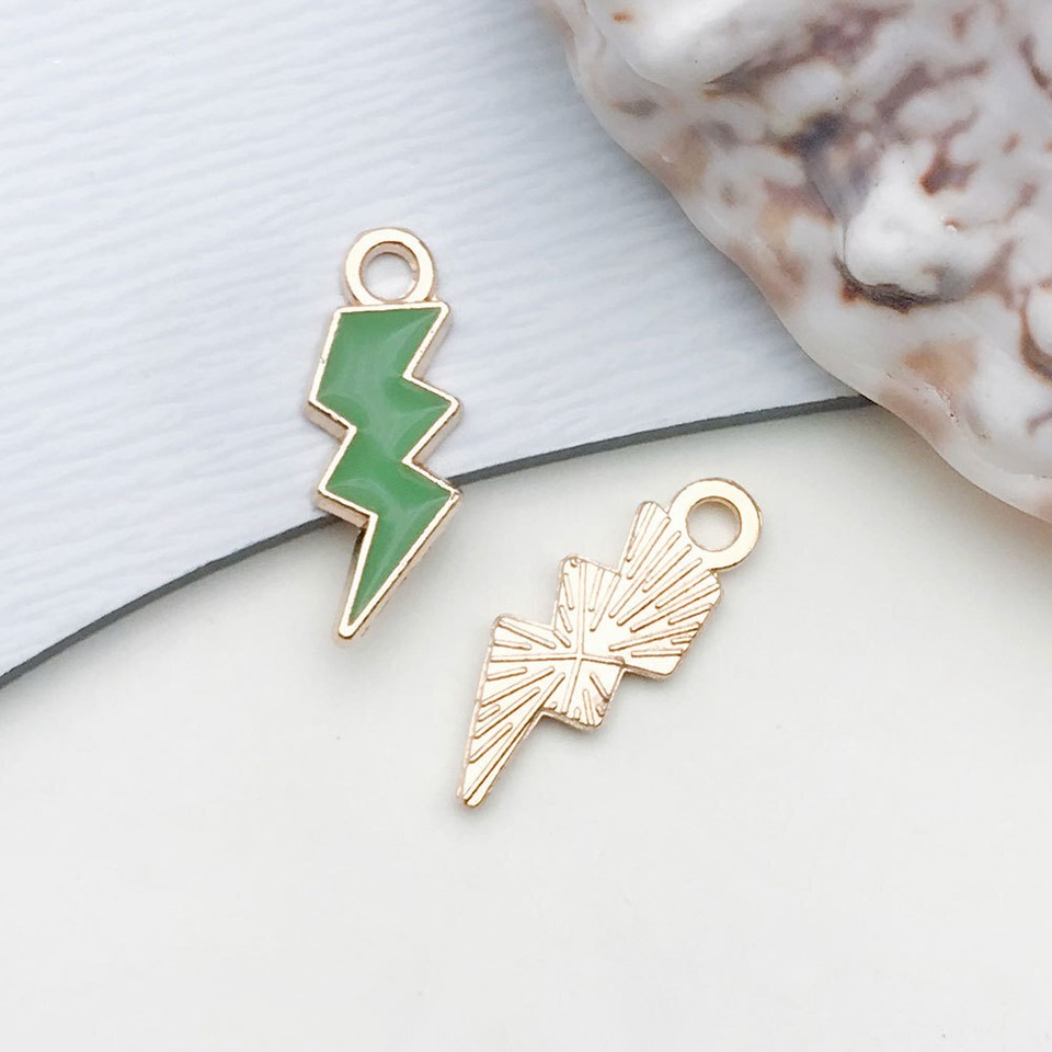 10pcs green Enamel Charms Pendant For DIY Jewelry Making Handmade 30 ...