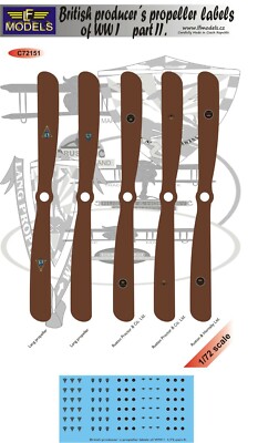 British WWI prod. propeller labels pt.2 - DECAL SET, LFC72151 , LF ...