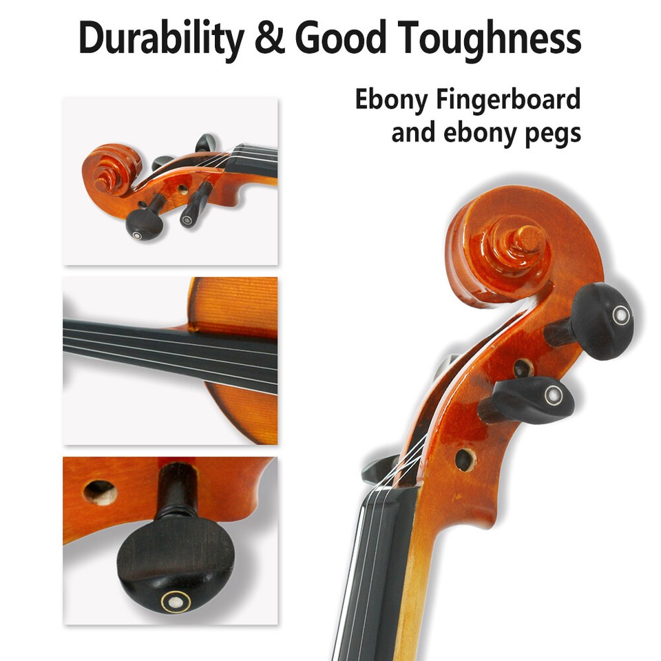 Advance 4 String Violin Kit 4/4 Full Size Ebony Fittings For Beginner ...