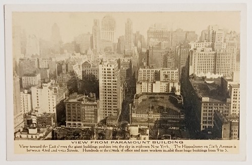 Vintage Views From Paramount Building New York City Postcard | eBay