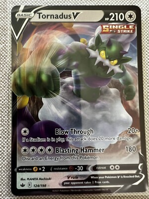 Tornadus V — NM-M Ultra Rare Card — Pokemon TCG Chilling Reign 124/198 ...