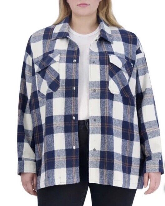 HFX, women's shirt jacket relaxed fit drop shoulder pockets, M | eBay
