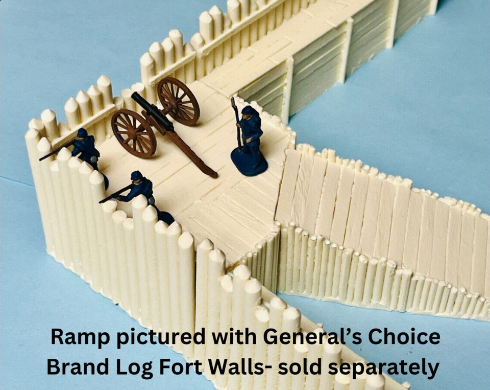 Log Fort Corner Cannon Gun Ramp 1/72 Scale Model ACW AWI French Indian ...