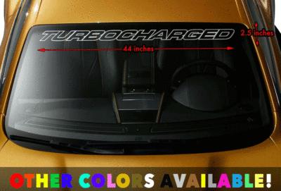 TURBOCHARGED BOOST TURBO Premium Windshield Banner Vinyl Decal Sticker ...