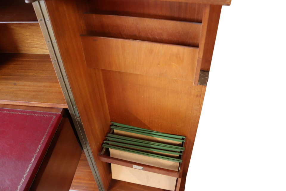 Mid Century Teak Newcraft Home Office Magic Box Style Foldaway Desk ...