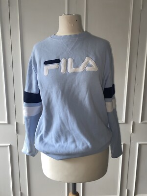 Fila spellout baby blue sweatshirt | eBay UK