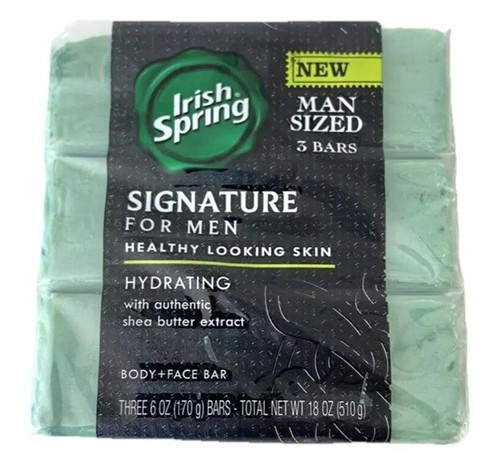 Irish Spring Signature for Men Hydrating Body & Face 3 Pack Bar Soap 6 ...