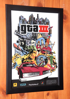Grand Theft Auto III 3 GTA PS2 Xbox Vintage Small Promo Poster / Ad ...