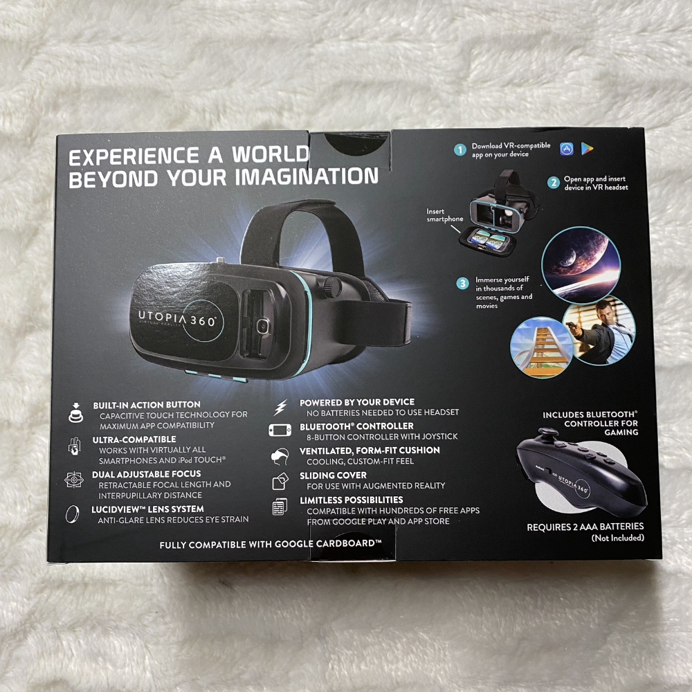 Emerge Technologies Utopia 360 Virtual Reality 3D Headset w Bluetooth Controller | eBay