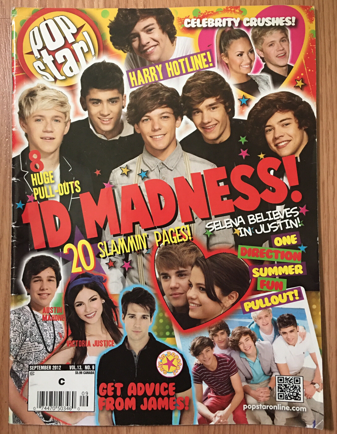 POP STAR! MAGAZINE - SEPTEMBER 2012 / ONE DIRECTION, JUSTIN BIEBER ...