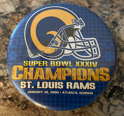St Louis Rams Super Bowl XXXIV Champions Button 2000. Official Licensed ...