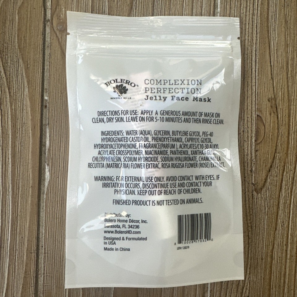 Bolero Beverly Hills Complexion Perfection Jelly Face Mask Chamille ...