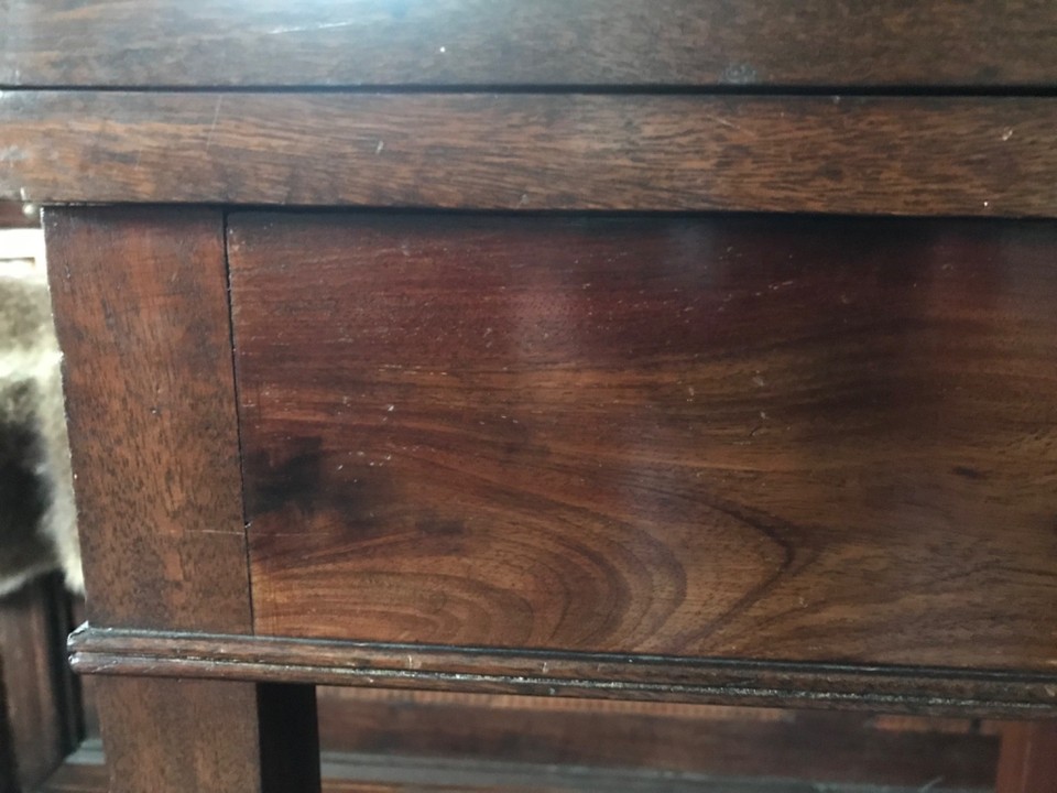 Antique Georgian mahogany side table with fold over top, simple style ...
