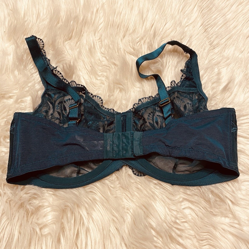 Soma 36DD Bra Green Sensuous Lace Embroidered Unlined Underwire Back ...