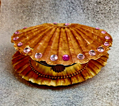 HAND MADE SHELL ART COMPACT SEASHELL SAILORS VALENTINE | eBay