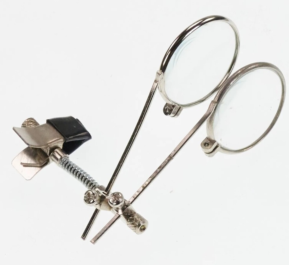 Eye Loupe Spectacles Glasses Clip On Double Lens 5x Magnifier Eyeglass ...