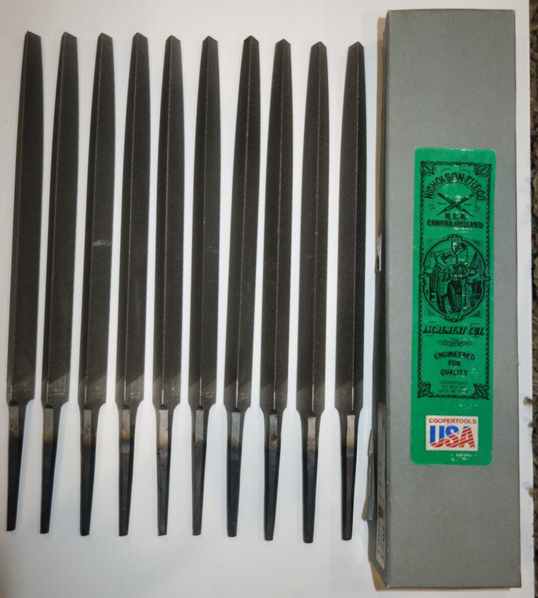 1 Vintage Nicholson 16069 Three Square 2nd Second Cut File 8" - Made in ...