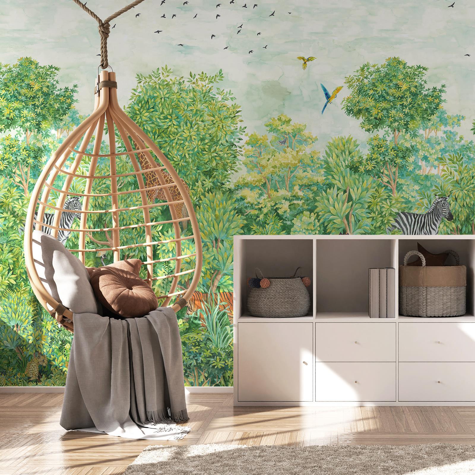 Into The Wild Wall Mural Nursery Holden 99382 Giraffes Tigers Zebras 2 ...