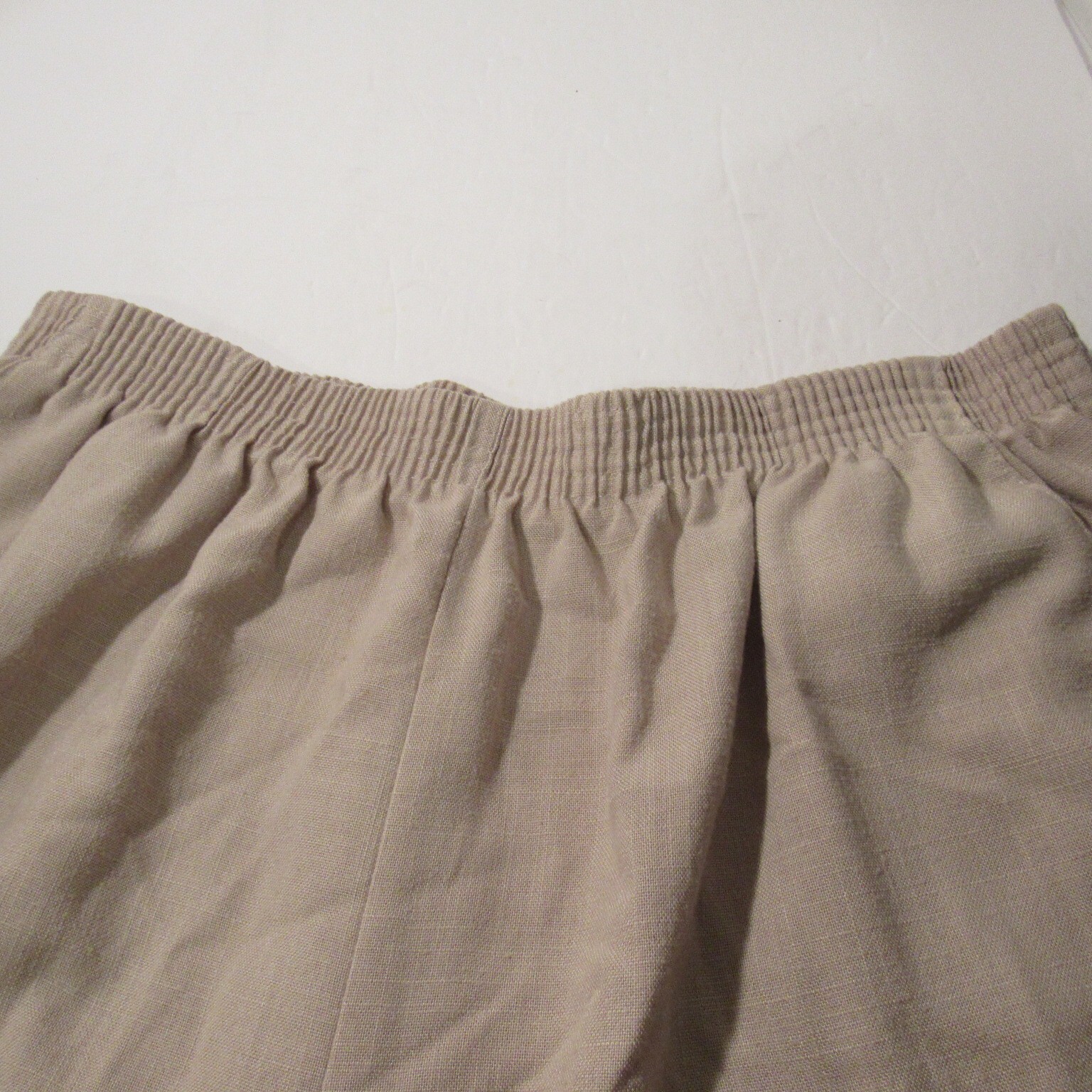 Briggs Womens Tan Elastic Waist Pull-on Comfort Stretch Straight Leg ...