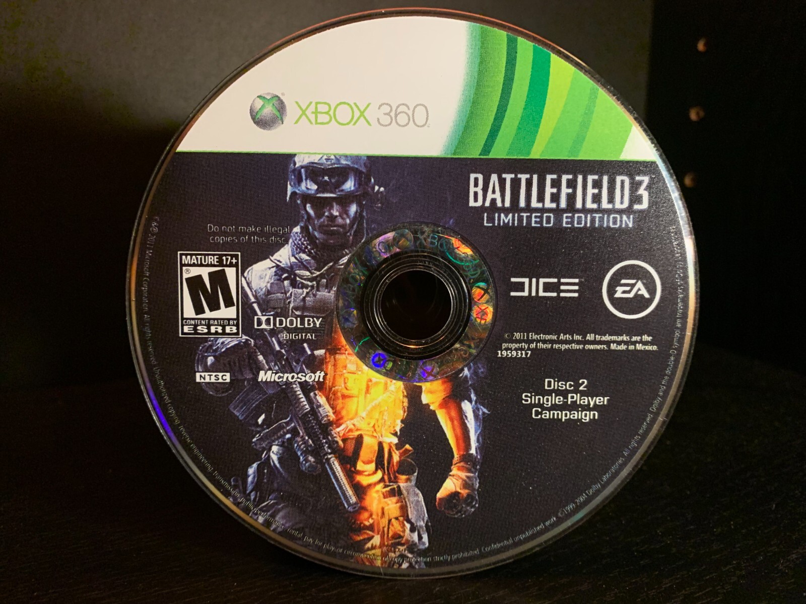 Battlefield 3 Limited Edition (Xbox 360) Disc 2 Only NO TRACKING ...
