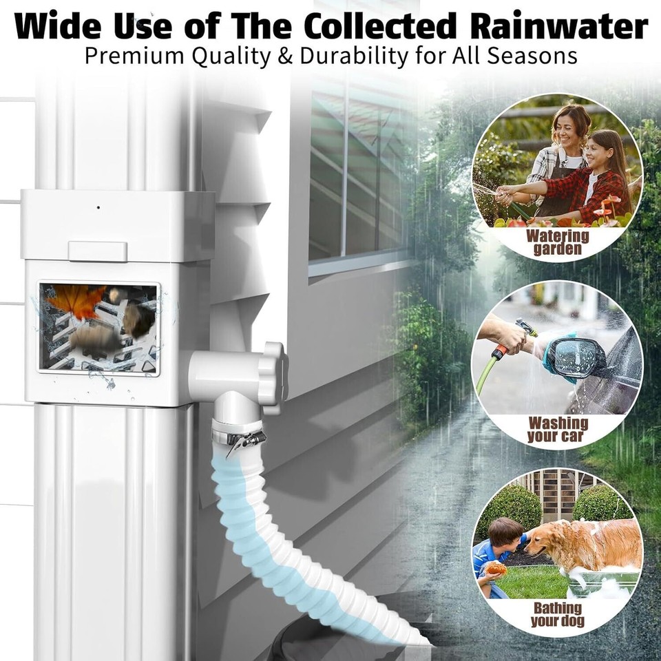 Rain Barrel Diverter Kit, Downspout Diverter Fits for 2x3 or 3x4 Inch ...