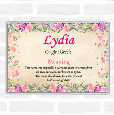 Lydia Name Meaning Jumbo Fridge Magnet Floral | eBay UK