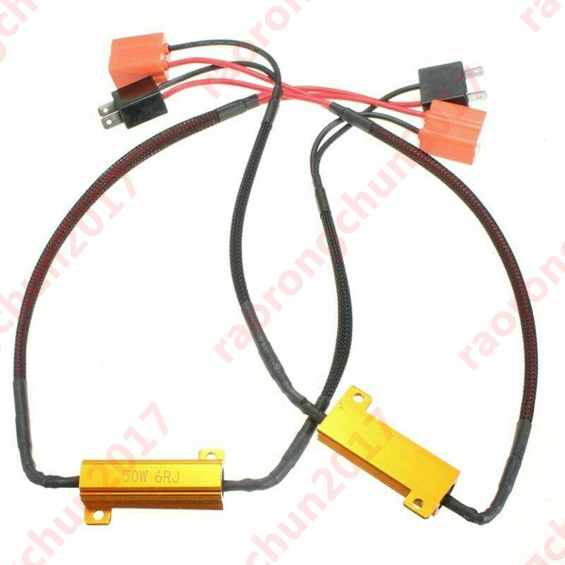 2PC 50W H7 LED HEADLIGHT CANBUS ERROR FREE HID CANCELLER DECODER LOAD ...