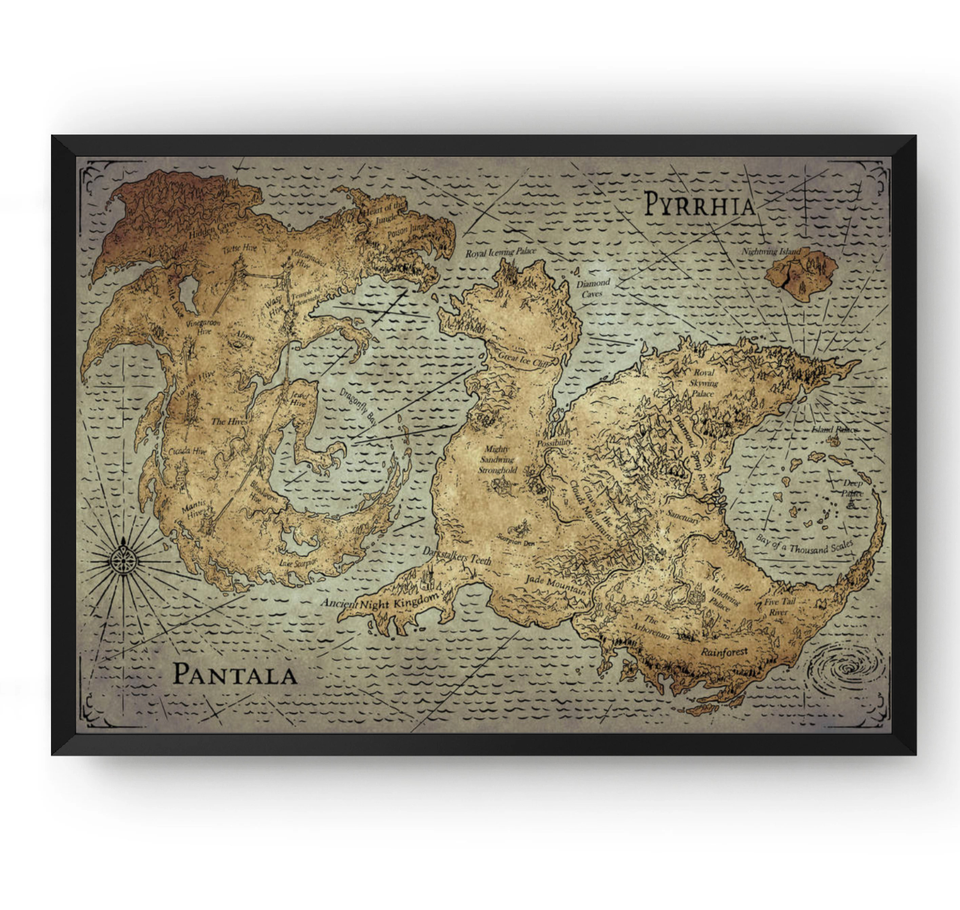 High quality poster of a Wings Of Fire Map Of Pyrrhia, Pantala | eBay
