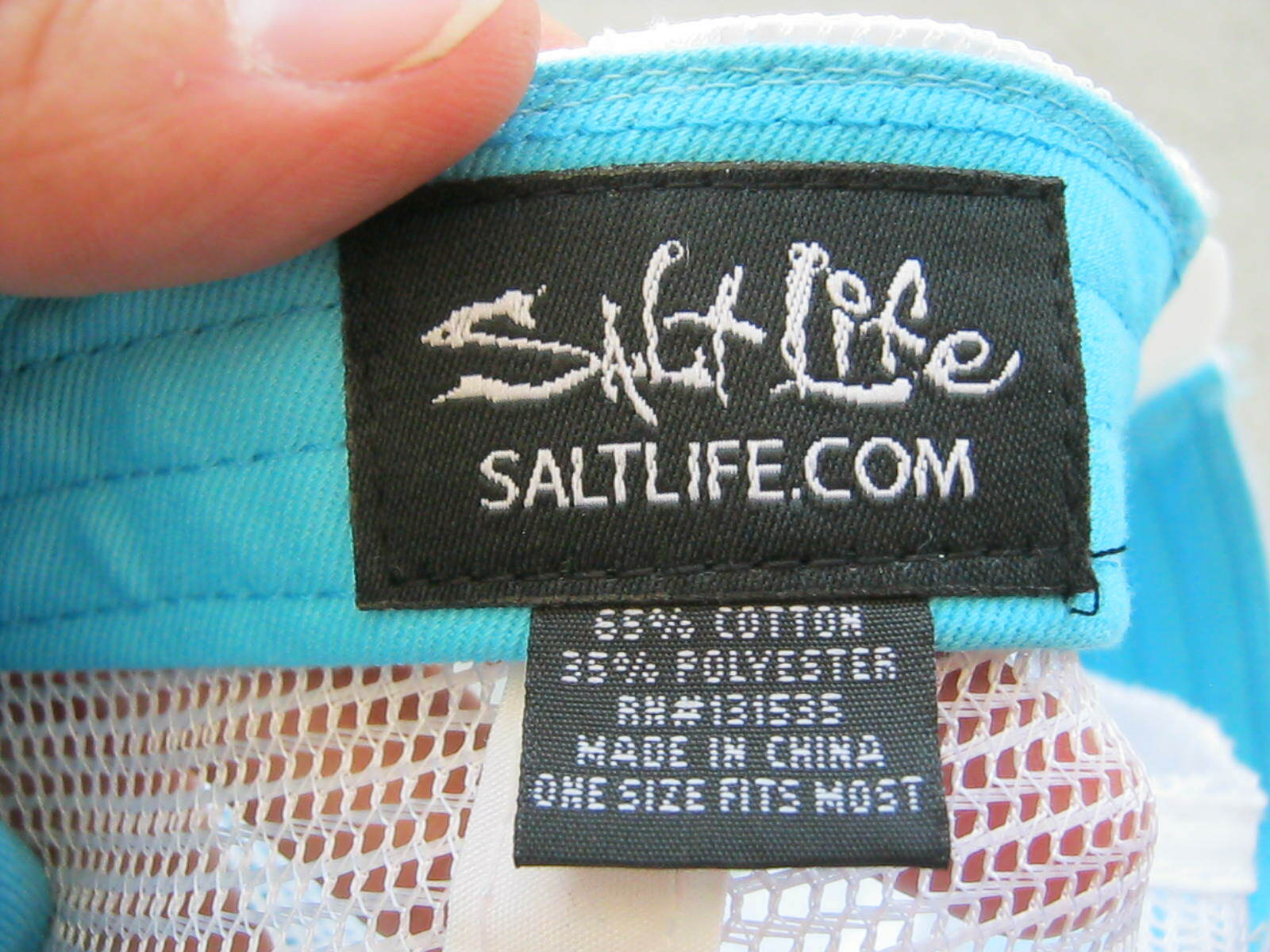 SALT LIFE FISH SURF DIVE SNAPBACK OSFM MESH HAT CAP, LIGHT BLUE & WHITE ...