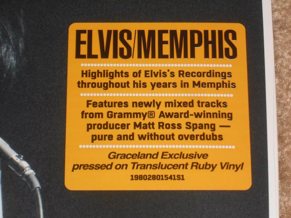 ELVIS MEMPHIS 2 LP RUBY VINYL NEW SEALED. LIMITED TO 1000. SOLD OUT. | eBay