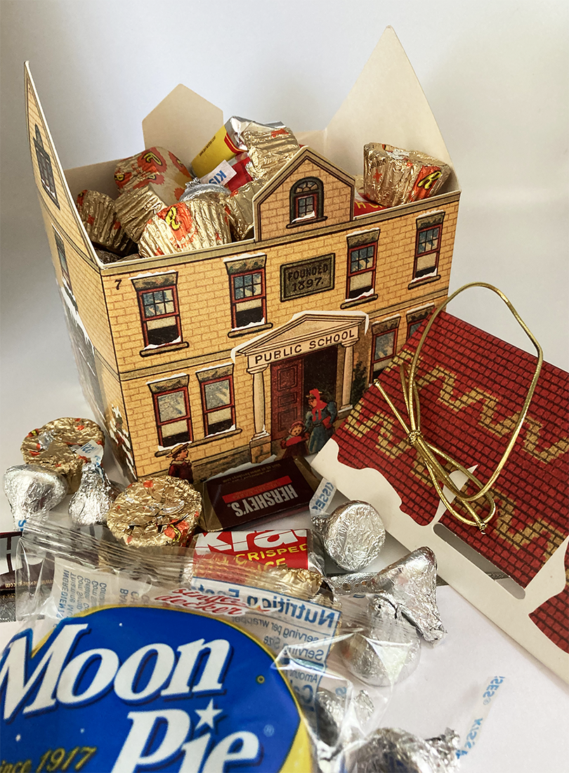 House Shaped Gift Box -School House Gift Box- Christmas Gift Box | eBay