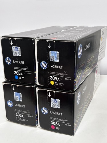 Set of 4 HP Genuine OEM 305A CE410A CE411A CE412A CE413A Color Toner ...