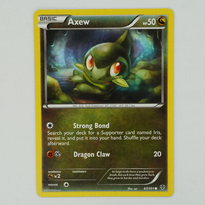 Axew 67/101 Common Black & White: Plasma Blast Pokemon Card | eBay
