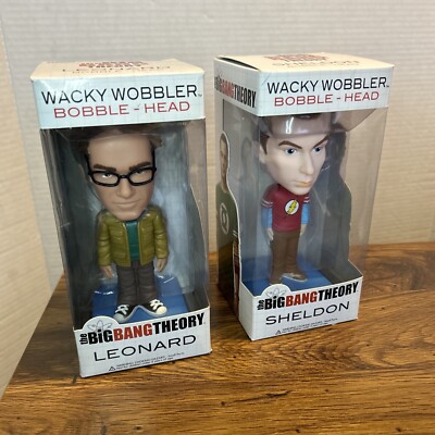 Funko The Big Bang Theory LEONARD SHELDON Set Wacky Wobbler Bobble Head ...