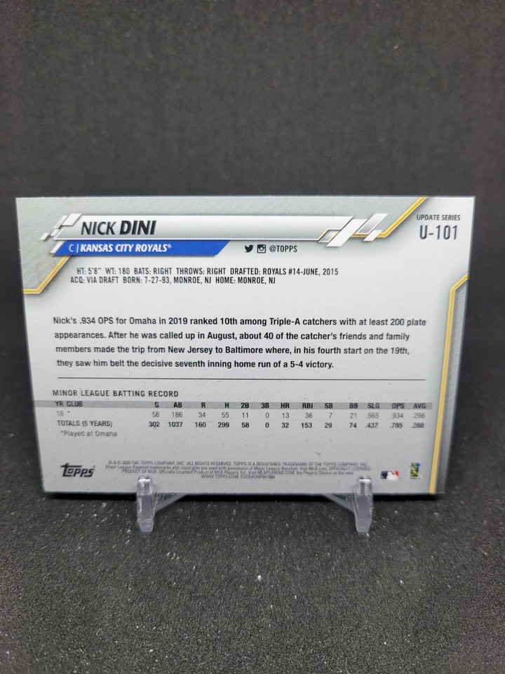 Nick Dini 2020 Topps Update Series RC ROOKIE U-101 | eBay