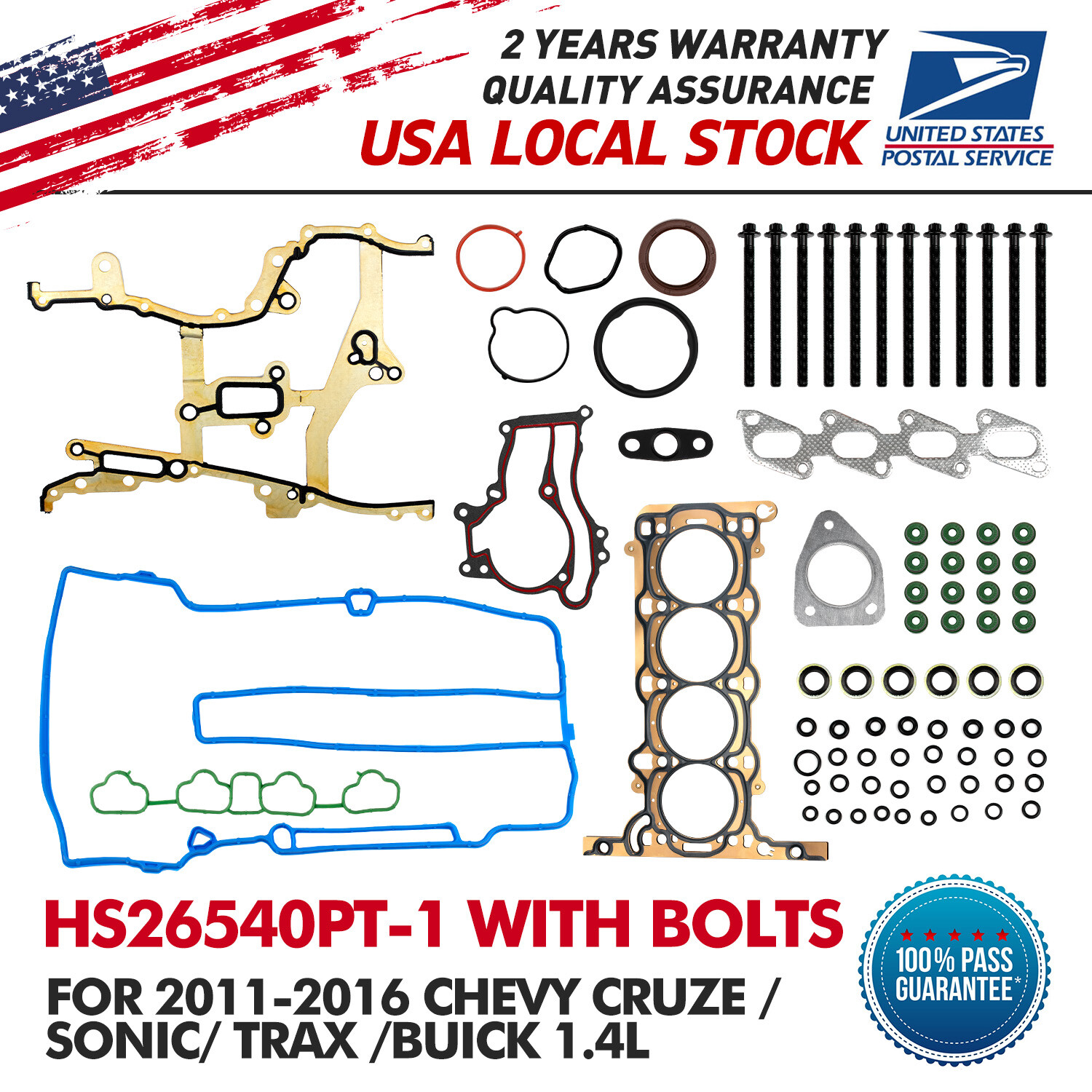 Fit Buick Chevrolet 1.4L Turbo EcoTEC Engine Cylinder Head Gasket Set ...