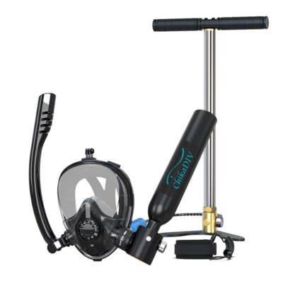 Mini Scuba Tank with Full Face Mask, 0.5L Lung Tank Sub Mask Combo - 6 ...