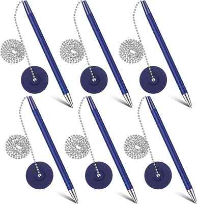 6 Pcs Secure Pen with Adhesive Pen Chain and Security Pen Holder for ...