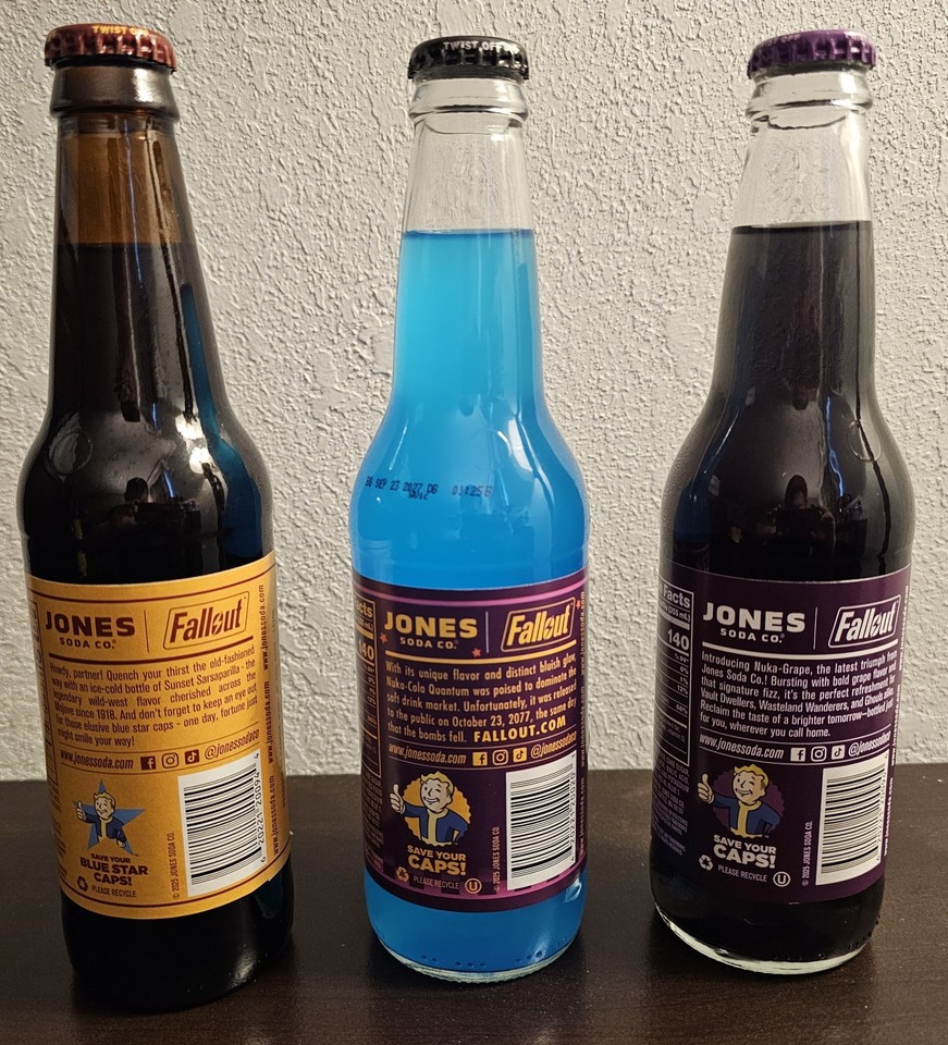 Fallout X Jones Soda Sunset Sarsaparilla Nuka Grape + Quantum Sampler ...