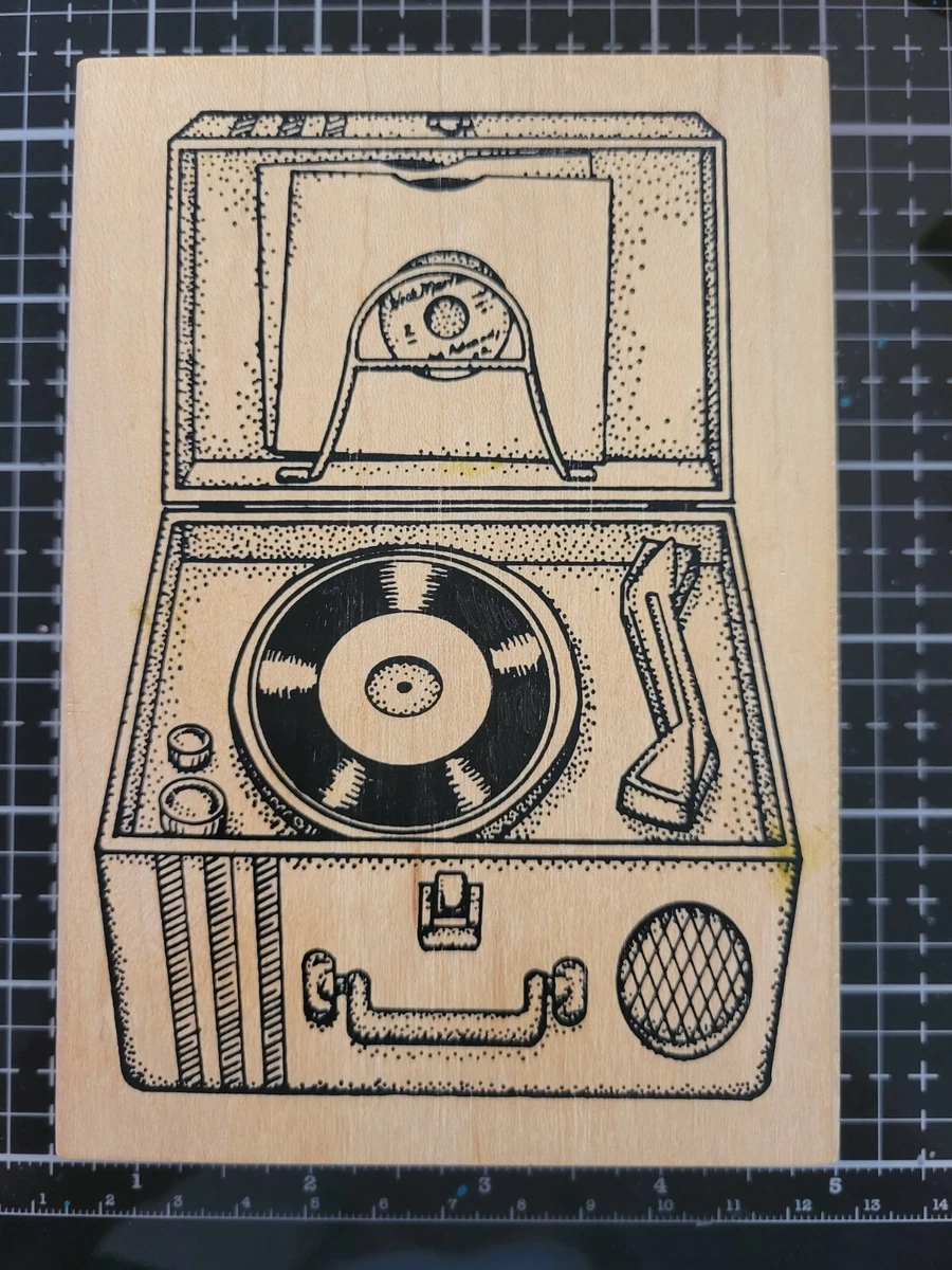 Vintage Record Player Drawing