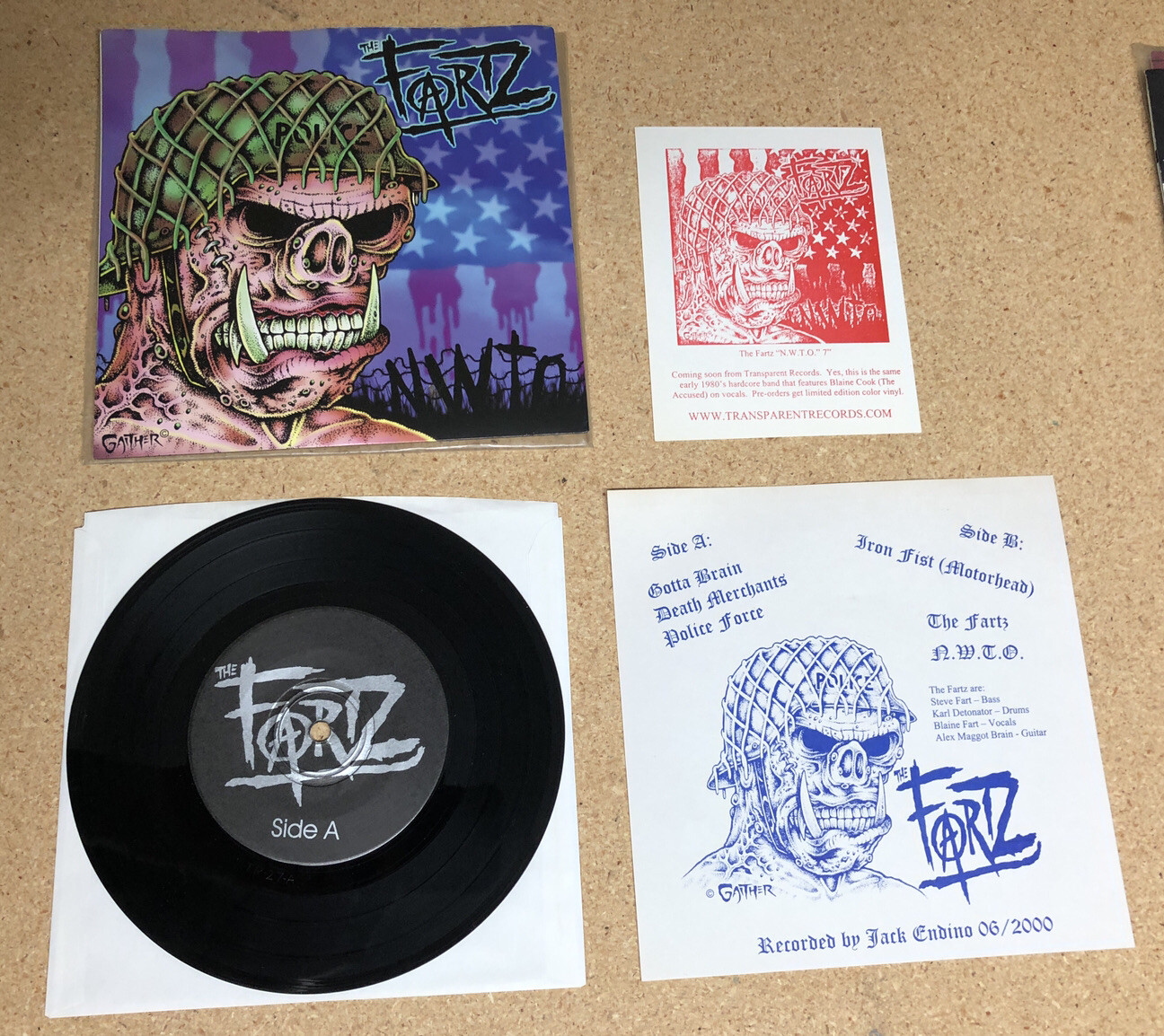 The Fartz NWTO 7” Record Punk Hardcore Record Transparent Records - | eBay