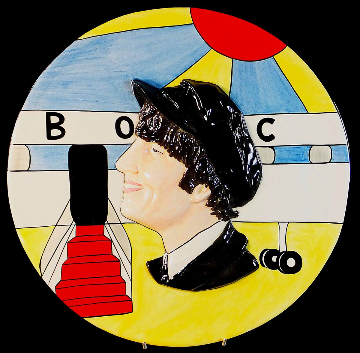 Silueta De John Lennon Beatles Portrait.ai Royalty Free Stock Vector