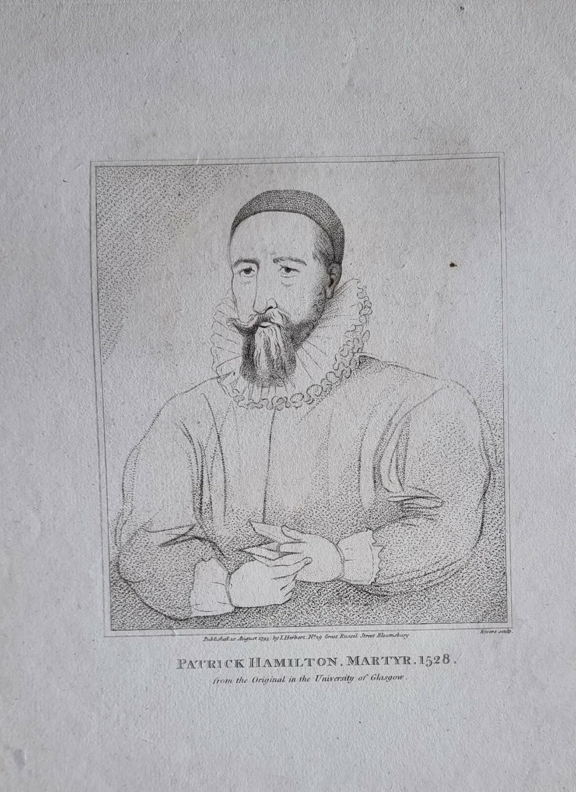 1795 DATED ORIGINAL ANTIQUE PRINT PATRICK HAMILTON MARTYR | eBay