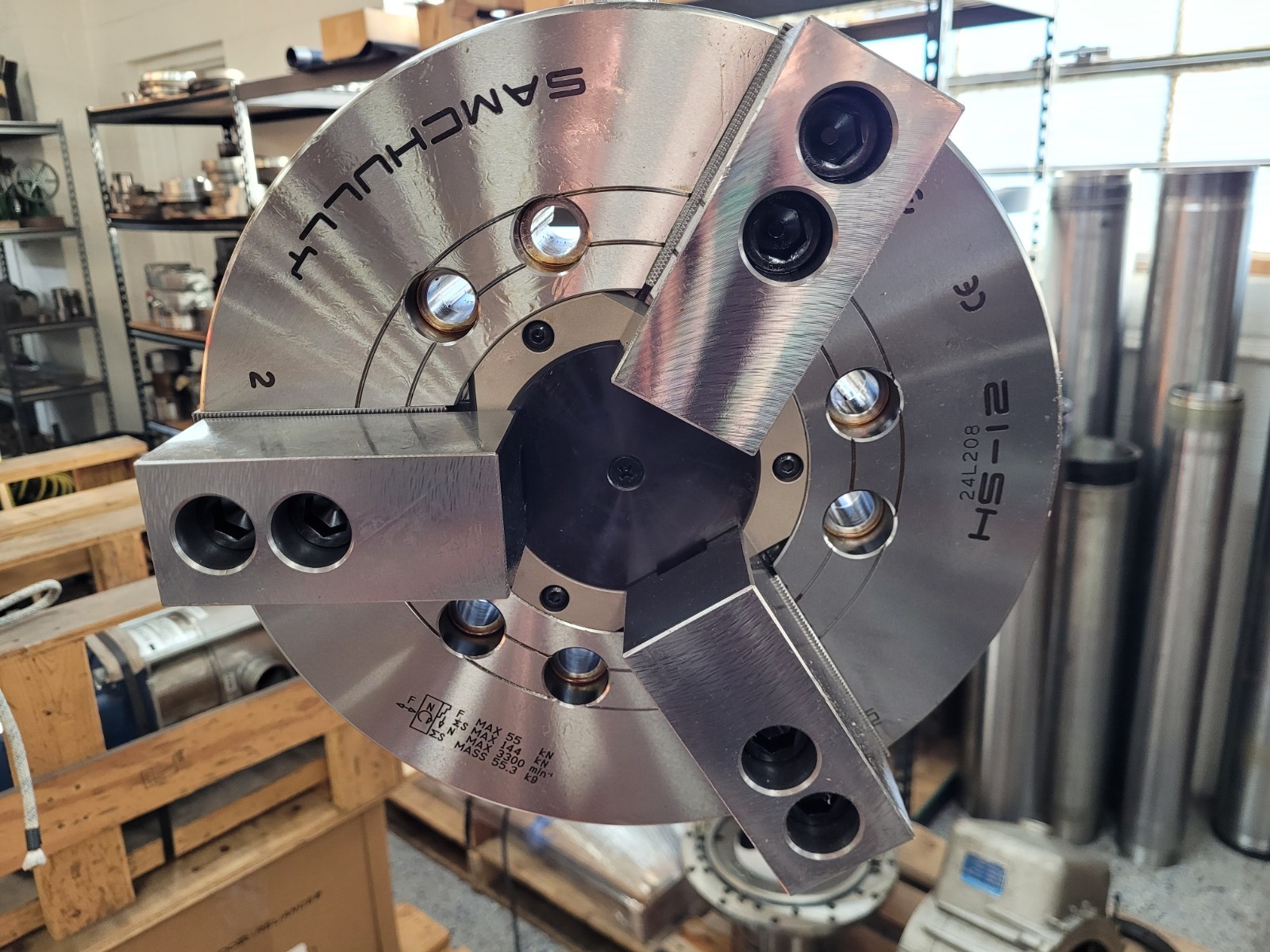 New Samchully HS-12, 12" lathe chuck, Flat plain back (Kitagawa B212 ...
