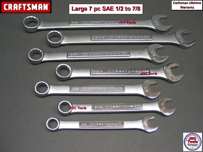 CRAFTSMAN Large 7 pc SAE Combination Wrench Set 1/2" to 7/8" NEW | eBay