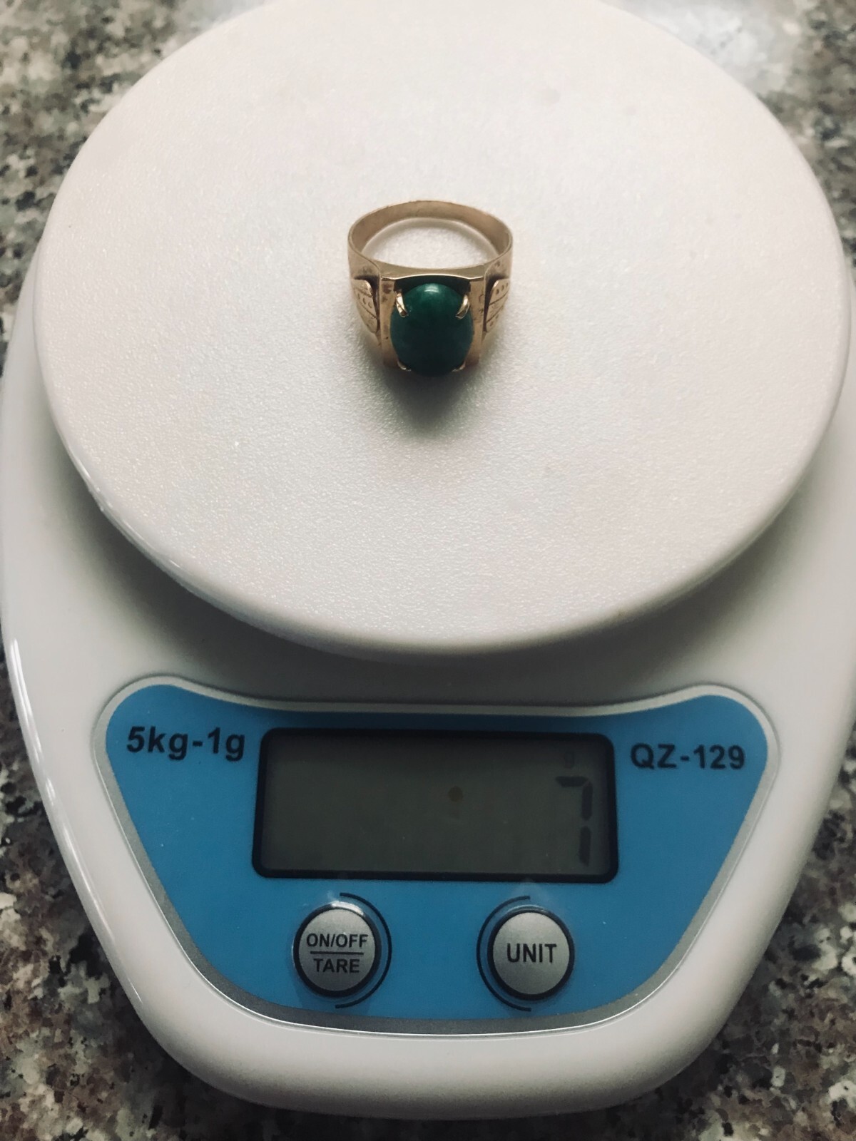 Vintage 17k Solid Gold mens ring size 10, 7 grams, Em… - Gem