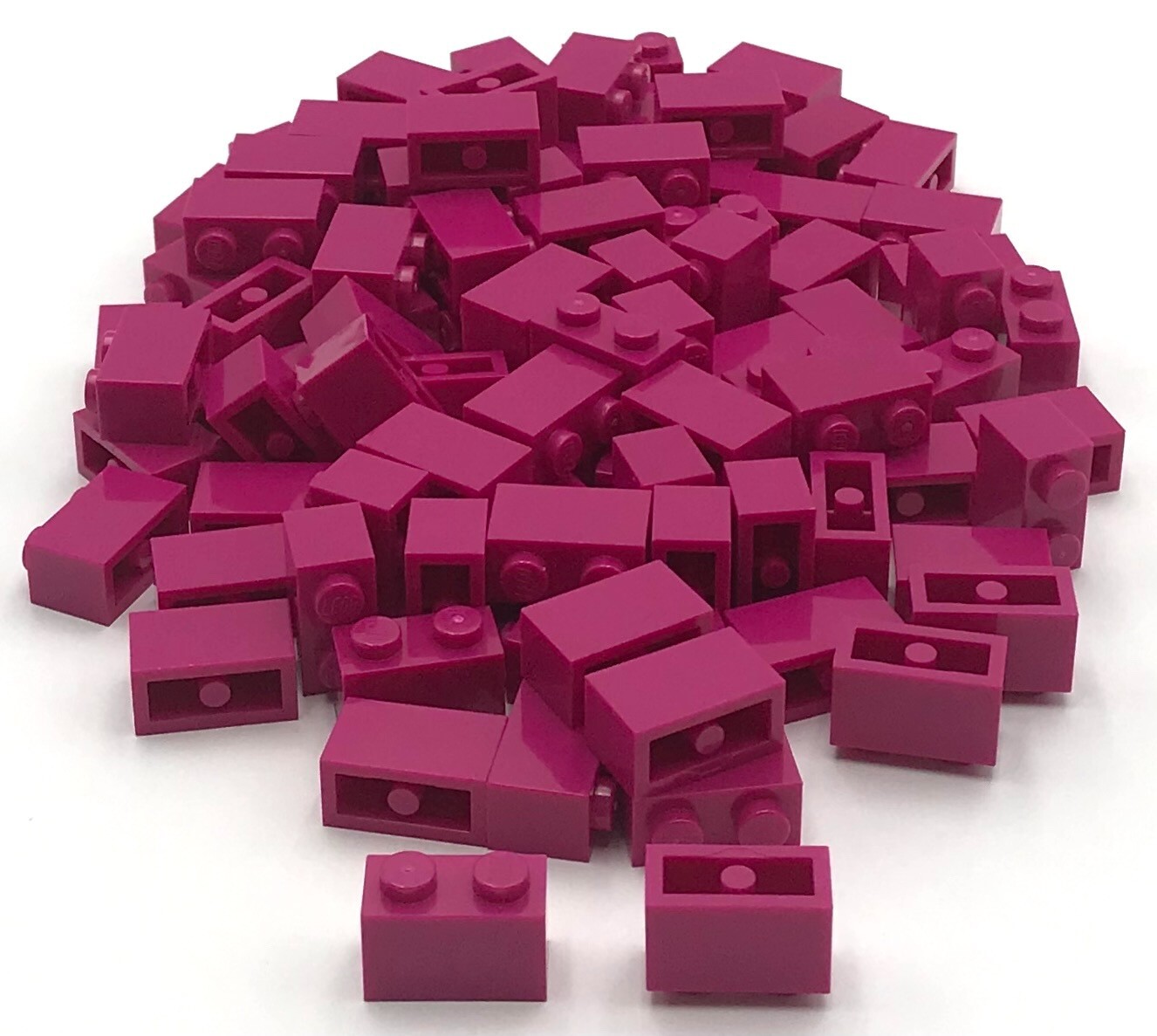 Lego 100 New Magenta Bricks 1 x 2 Stud Building Blocks Pieces | eBay