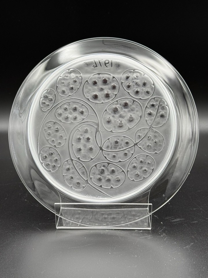 6 Vintage Lalique Annual Crystal Plates 1968 - 1969 - 1971 - 1972 ...