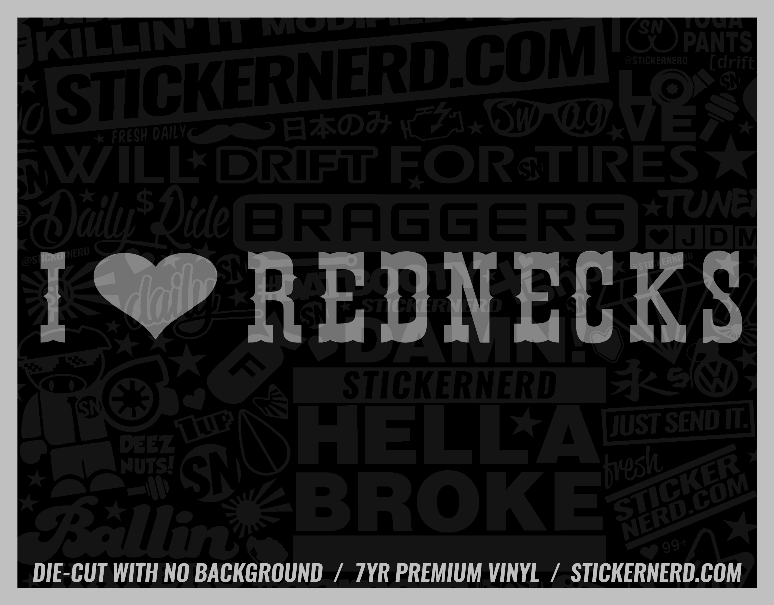 I Heart Rednecks Sticker - Decals Funny Window Decal Truck Offroad Car ...