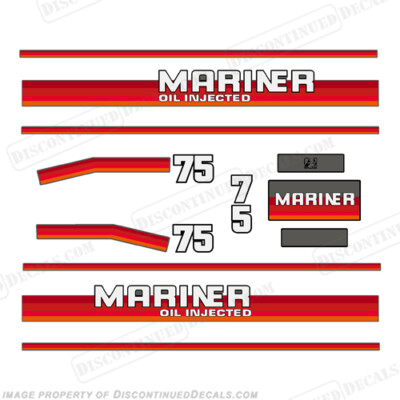 Fits Mariner 1984 - 1990 75hp Outboard Motor Decal Kit | eBay